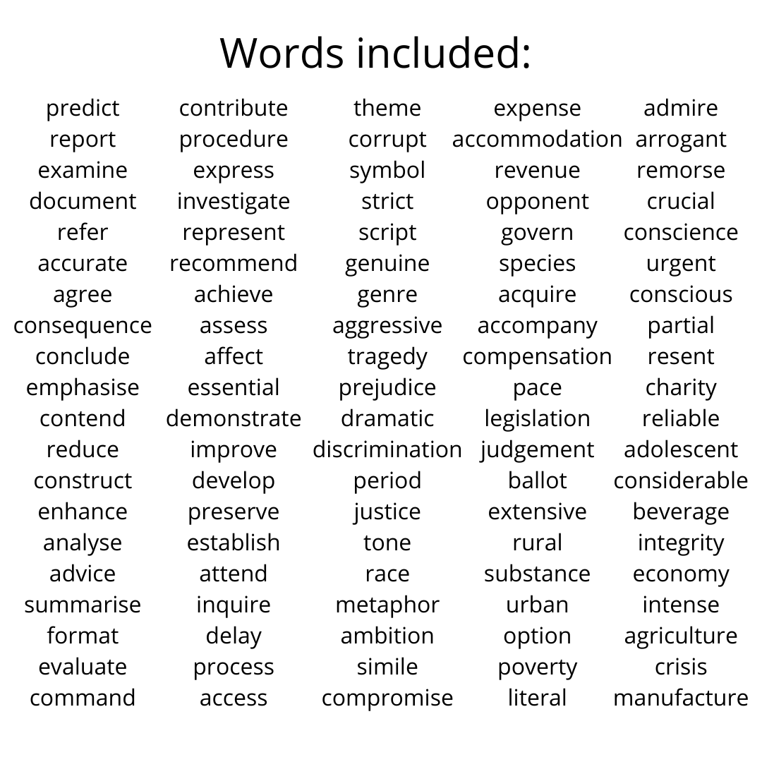 Essential vocabulary expansion pack – TSE Publications