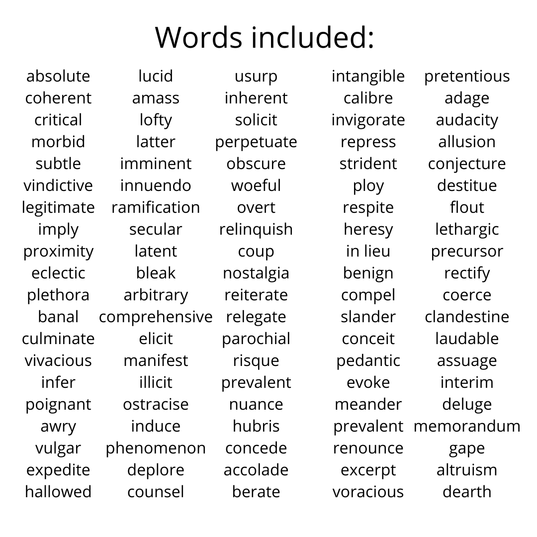 Advanced vocabulary expansion packs – TSE Publications